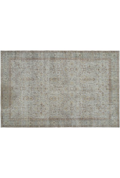 Bespoky Vintage Gri 186X290 cm Nostaljik Yün Pamuk El Dokuma Alan Halısı