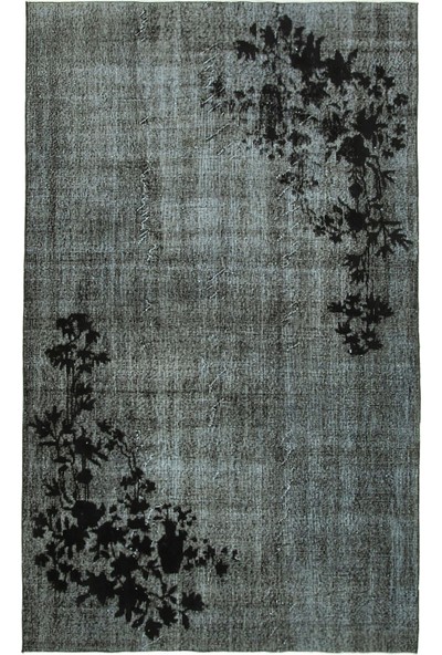 Bespoky Carved Siyah 162X262 cm Geleneksel Oryantal Yün-Pamuk El Dokuma Alan Halısı