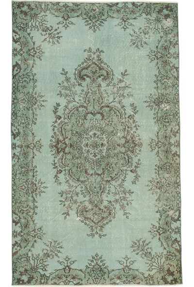 Bespoky Overdyed Mavi 117X200 cm Nostaljik Boyalı Yün-Pamuk El Dokuma Alan Halısı