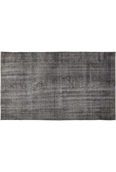 Bespoky Vintage Gri 174X294 cm Göbekli Yün Pamuk El Dokuma Alan Halısı