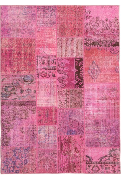 Bespoky Fourtypatch Pembe 170X241 cm Patchwork Yün-Pamuk El Dokuma Alan Halısı Bespoky Fourtypatch Pembe 170X241 cm Patchwork Yün-Pamuk El Dokuma Alan Halısı