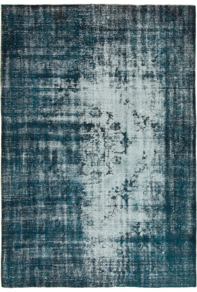 Bespoky Overdyed Mavi 182X260 cm Nostaljik Boyalı Yün-Pamuk El Dokuma Alan Halısı