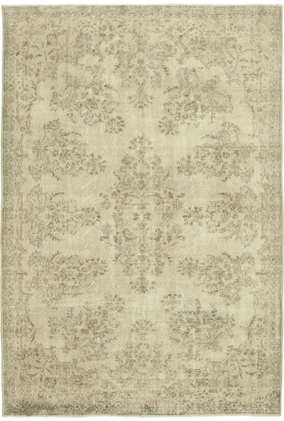 Bespoky Vintage Xl Bej 215X314 cm Geleneksel Oryantal Yün-Pamuk El Dokuma Alan Halısı