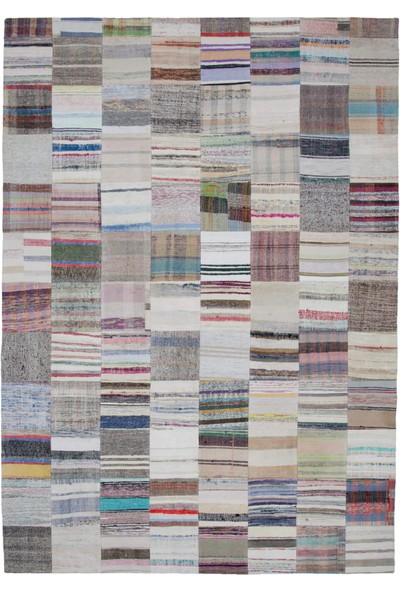 Bespoky Chaput Bej 250X351 cm Patchwork Yün-Pamuk El Dokuma Kilim Alan Halısı Bespoky Chaput Bej 250X351 cm Patchwork Yün-Pamuk El Dokuma Kilim Alan Halısı