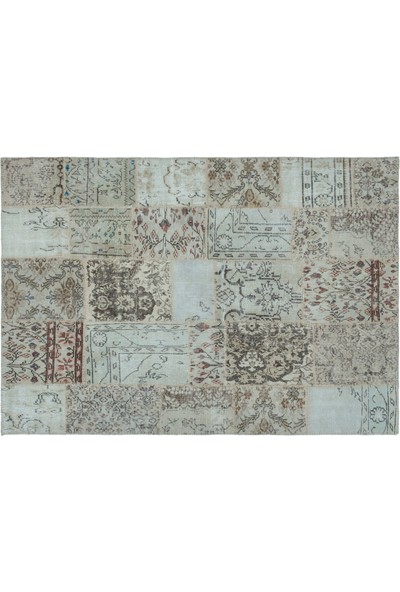 Bespoky Fourtypatch Bej 160X230 cm Patchwork Yün Pamuk El Dokuma Alan Halısı Bespoky Fourtypatch Bej 160X230 cm Patchwork Yün Pamuk El Dokuma Alan Halısı