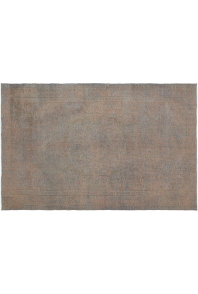 Bespoky Vintage Gri 168X268 cm Göbekli Yün Pamuk El Dokuma Alan Halısı