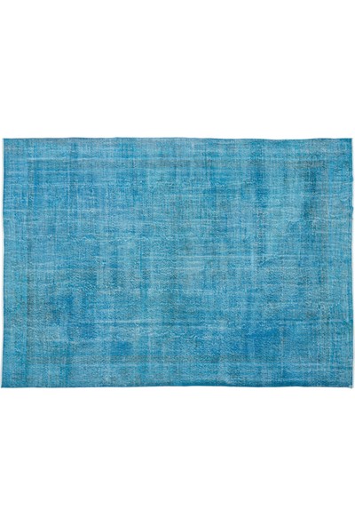 Bespoky Vintage Turkuaz 242X344 cm Geleneksel Oryantal Yün Pamuk El Dokuma Alan Halısı