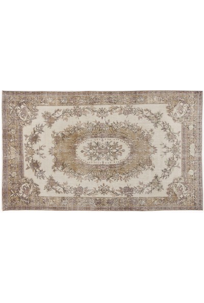 Bespoky Vintage Bej 177X297 cm Geleneksel Oryantal Yün Pamuk El Dokuma Alan Halısı