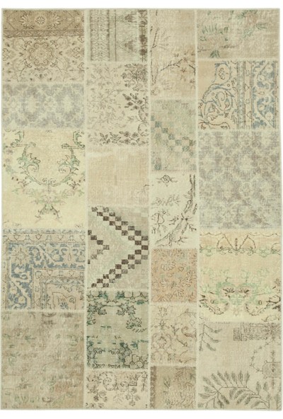 Bespoky Fourtypatch Bej 172X245 cm Patchwork Yün-Pamuk El Dokuma Alan Halısı Bespoky Fourtypatch Bej 172X245 cm Patchwork Yün-Pamuk El Dokuma Alan Halısı