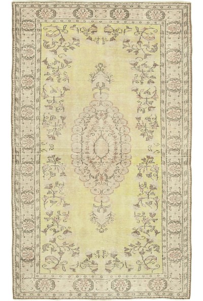 Bespoky Vintage Bej 152X252 cm Geleneksel Oryantal Yün-Pamuk El Dokuma Alan Halısı