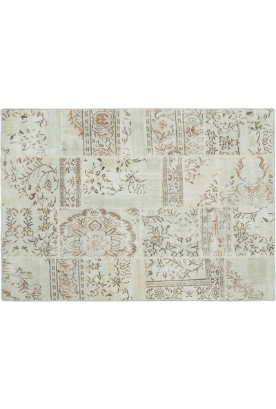 Bespoky Fourtypatch Bej 160X230 cm Patchwork Yün Pamuk El Dokuma Alan Halısı Bespoky Fourtypatch Bej 160X230 cm Patchwork Yün Pamuk El Dokuma Alan Halısı