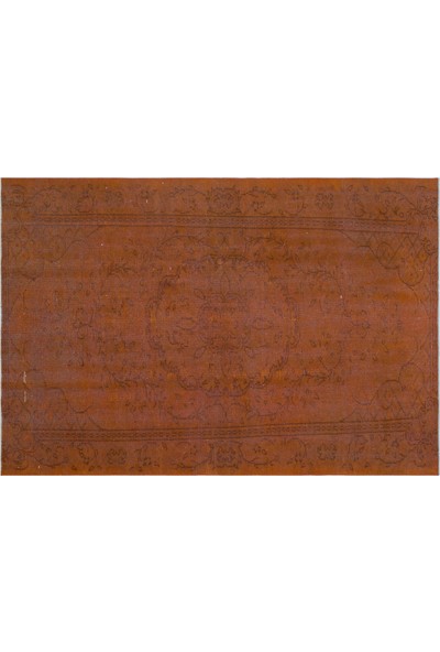 Bespoky Vintage Turuncu 166X242 cm Çiçekli Yün Pamuk El Dokuma Alan Halısı