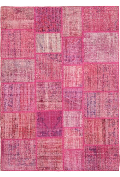 Bespoky Fourtypatch Pembe 175X242 cm Patchwork Yün-Pamuk El Dokuma Alan Halısı Bespoky Fourtypatch Pembe 175X242 cm Patchwork Yün-Pamuk El Dokuma Alan Halısı