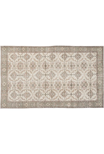 Bespoky Vintage Bej 185X305 cm Geleneksel Oryantal Yün Pamuk El Dokuma Alan Halısı Bespoky Vintage Bej 185X305 cm Geleneksel Oryantal Yün Pamuk El Dokuma Alan Halısı