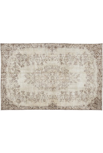 Bespoky Vintage Bej 180X277 cm Geleneksel Oryantal Yün Pamuk El Dokuma Alan Halısı