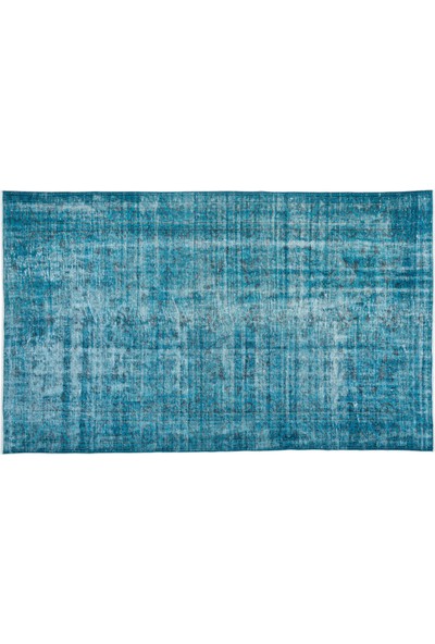 Bespoky Vintage Turkuaz 177X291 cm Geleneksel Oryantal Yün Pamuk El Dokuma Alan Halısı