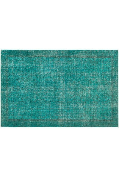 Bespoky Vintage Turkuaz 161X255 cm Geleneksel Oryantal Yün Pamuk El Dokuma Alan Halısı Bespoky Vintage Turkuaz 161X255 cm Geleneksel Oryantal Yün Pamuk El Dokuma Alan Halısı