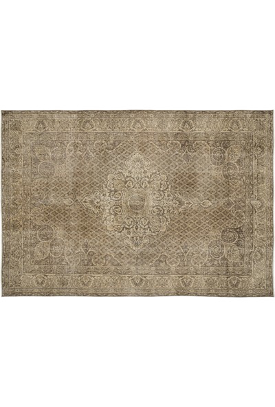 Bespoky Vintage Bej 207X310 cm Geleneksel Oryantal Yün Pamuk El Dokuma Alan Halısı