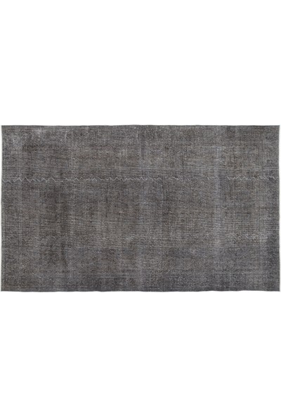 Bespoky Vintage Gri 173X296 cm Nostaljik Yün Pamuk El Dokuma Alan Halısı