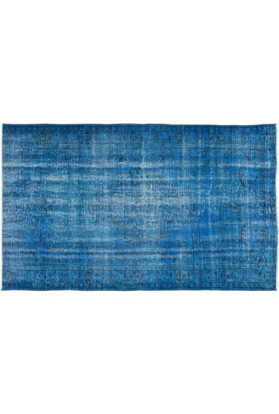 Bespoky Vintage Turkuaz 143X240 cm Geleneksel Oryantal Yün Pamuk El Dokuma Alan Halısı