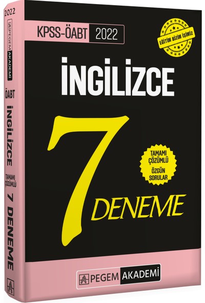 Pegem Akademi Yayıncılık 2022 KPSS ÖABT İngilizce Tamamı Çözümlü 7 Deneme