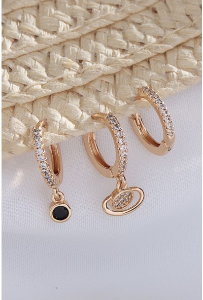 La Perry 3'lü Gezegen Gold Küpe La Perry 3'lü Gezegen Gold Küpe