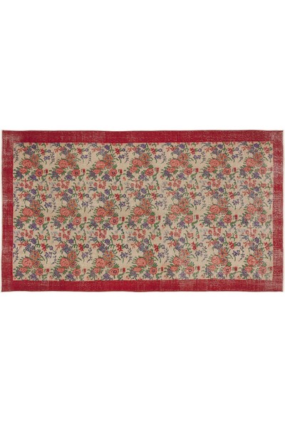 Bespoky Vintage 160X290 cm Geleneksel Oryantal Yün Pamuk El Dokuma Alan Halısı