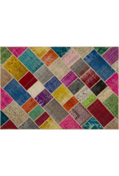 Bespoky Fourtypatch 160X233 cm Patchwork Yün Pamuk El Dokuma Alan Halısı Bespoky Fourtypatch 160X233 cm Patchwork Yün Pamuk El Dokuma Alan Halısı