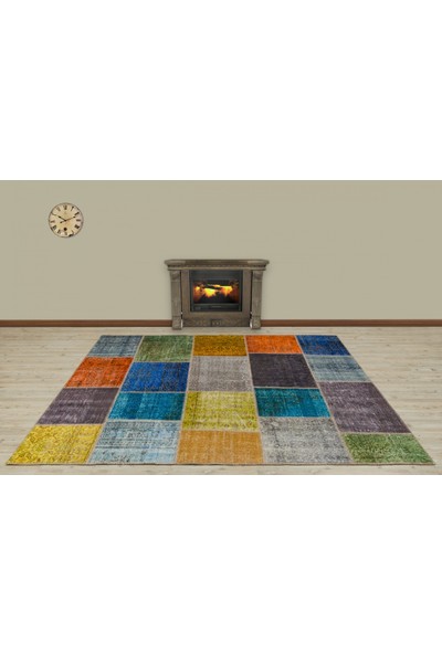 Bespoky Fourtypatch 170X240 cm Patchwork Yün Pamuk El Dokuma Alan Halısı Bespoky Fourtypatch 170X240 cm Patchwork Yün Pamuk El Dokuma Alan Halısı