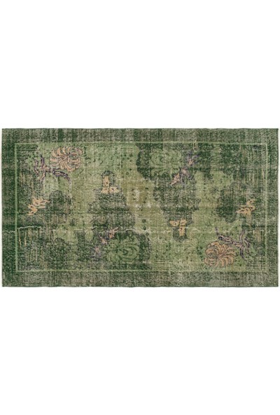 Bespoky Vintage 112X195 cm Geleneksel Oryantal Yün Pamuk El Dokuma Alan Halısı