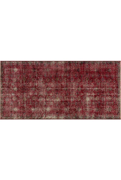 Bespoky Vintage 93X190 cm Geleneksel Oryantal Yün Pamuk El Dokuma Alan Halısı