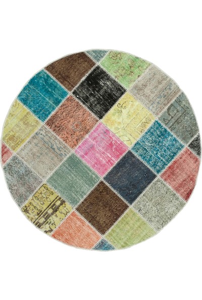 Bespoky Fourtypatch 146X146 cm Patchwork Yün-Pamuk El Dokuma Alan Halısı Bespoky Fourtypatch 146X146 cm Patchwork Yün-Pamuk El Dokuma Alan Halısı