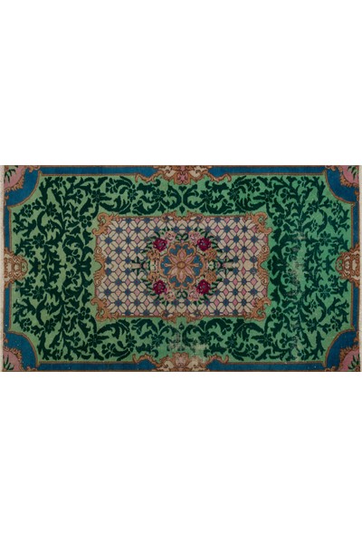 Bespoky Vintage 134X234 cm Geleneksel Oryantal Yün Pamuk El Dokuma Alan Halısı