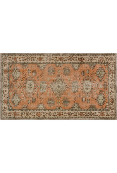 Bespoky Vintage 158X280 cm Geleneksel Oryantal Yün Pamuk El Dokuma Alan Halısı