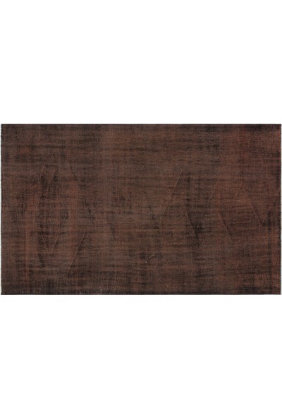 Bespoky Vintage Kahve 165X268 cm Nostaljik Yün Pamuk El Dokuma Alan Halısı