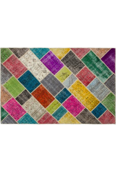 Bespoky Fourtypatch 160X235 cm Patchwork Yün Pamuk El Dokuma Alan Halısı