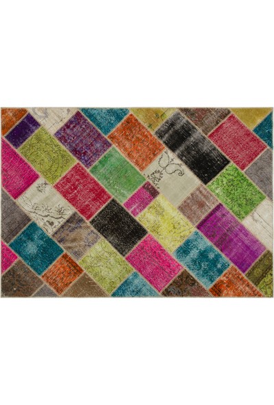 Bespoky Fourtypatch 160X233 cm Patchwork Yün Pamuk El Dokuma Alan Halısı Bespoky Fourtypatch 160X233 cm Patchwork Yün Pamuk El Dokuma Alan Halısı
