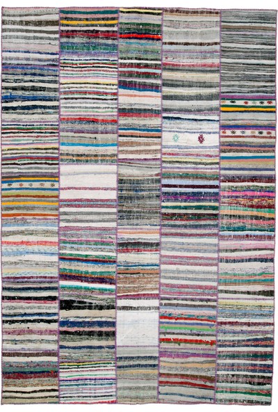 Bespoky Chaput 242X350 cm Patchwork Yün-Pamuk El Dokuma Kilim Alan Halısı Bespoky Chaput 242X350 cm Patchwork Yün-Pamuk El Dokuma Kilim Alan Halısı