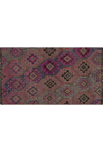 Vintage 122X210 cm Geleneksel Oryantal Yün Pamuk El Dokuma Alan Halısı