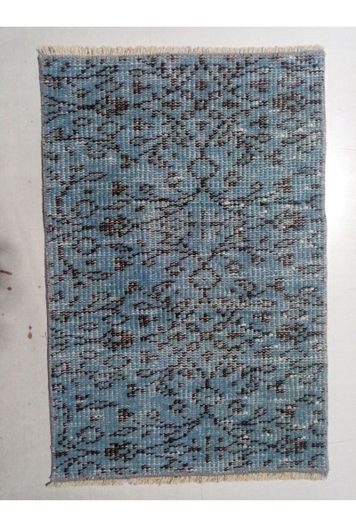 Bespoky Vintage 40X65 cm Geleneksel Oryantal Yün Pamuk El Dokuma Alan Halısı