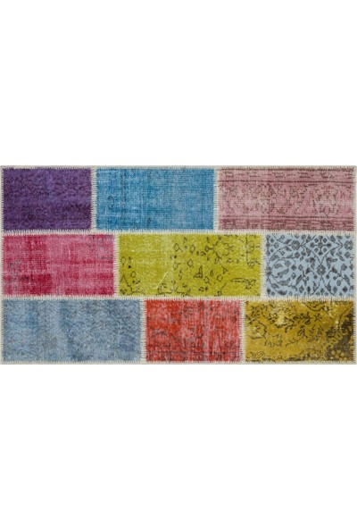 Bespoky Fourtypatch 80X150 cm Patchwork Yün Pamuk El Dokuma Alan Halısı Bespoky Fourtypatch 80X150 cm Patchwork Yün Pamuk El Dokuma Alan Halısı