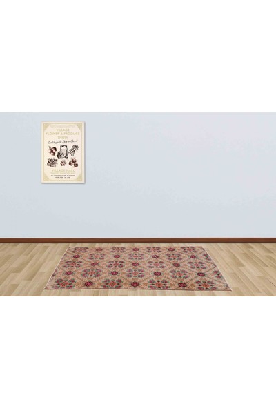 Bespoky Vintage 146X275 cm Geleneksel Oryantal Yün Pamuk El Dokuma Alan Halısı