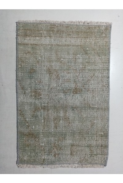 Bespoky Vintage 40X65 cm Geleneksel Oryantal Yün Pamuk El Dokuma Alan Halısı