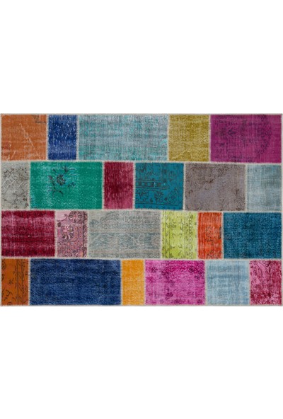 Bespoky Fourtypatch 160X230 cm Patchwork Yün Pamuk El Dokuma Alan Halısı Bespoky Fourtypatch 160X230 cm Patchwork Yün Pamuk El Dokuma Alan Halısı