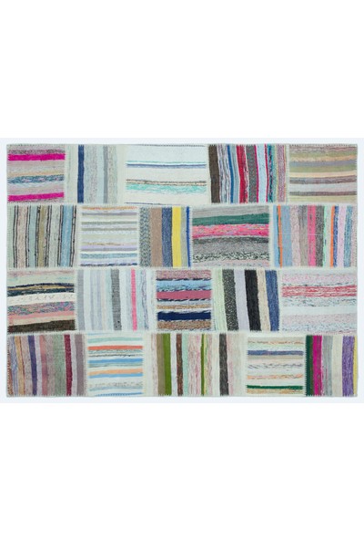 Bespoky Kilim Patchwork 160X222 cm Patchwork Yün Pamuk El Dokuma Alan Halısı Bespoky Kilim Patchwork 160X222 cm Patchwork Yün Pamuk El Dokuma Alan Halısı