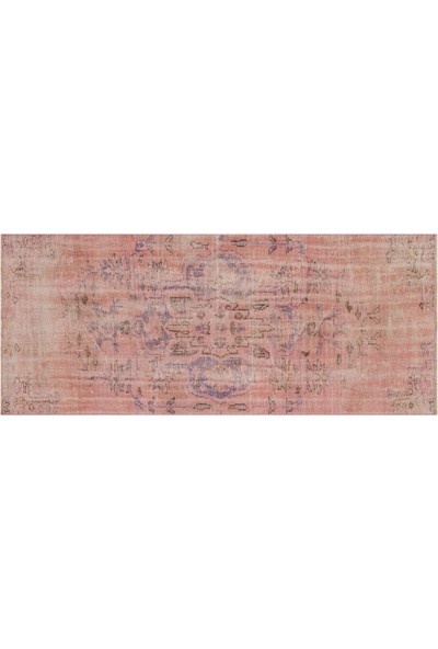 Bespoky Vintage 106X256 cm Geleneksel Oryantal Yün Pamuk El Dokuma Alan Halısı