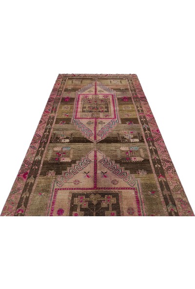 Bespoky Vintage 138X463 cm Geleneksel Oryantal Yün Pamuk El Dokuma Alan Halısı