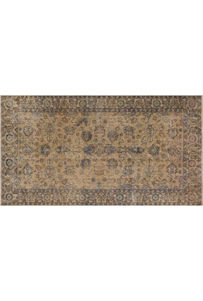 Bespoky Vintage 139X250 cm Geleneksel Oryantal Yün Pamuk El Dokuma Alan Halısı