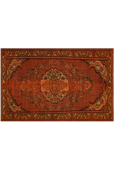 Vintage 156X237 cm Geleneksel Oryantal Yün Pamuk El Dokuma Alan Halısı