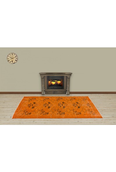 Bespoky Vintage 109X200 cm Geleneksel Oryantal Yün Pamuk El Dokuma Alan Halısı